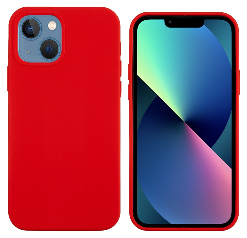 → Rødt Silikone Cover til iPhone 13 - Gratis Levering