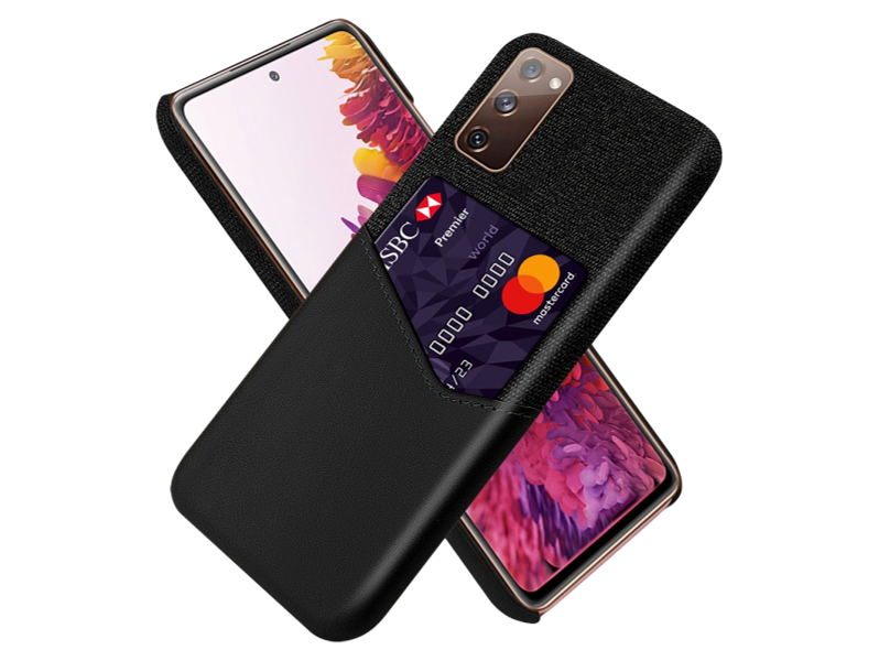 → Samsung Galaxy S20 FE Cover i Hård Plast og PU Læder - Gratis Fragt!