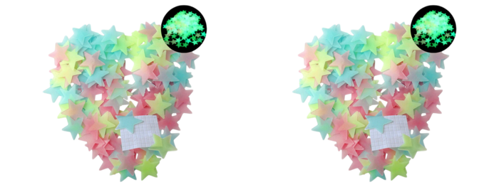 → 200 Selvlysende Stjerner - Glow in the Dark - Gratis Fragt