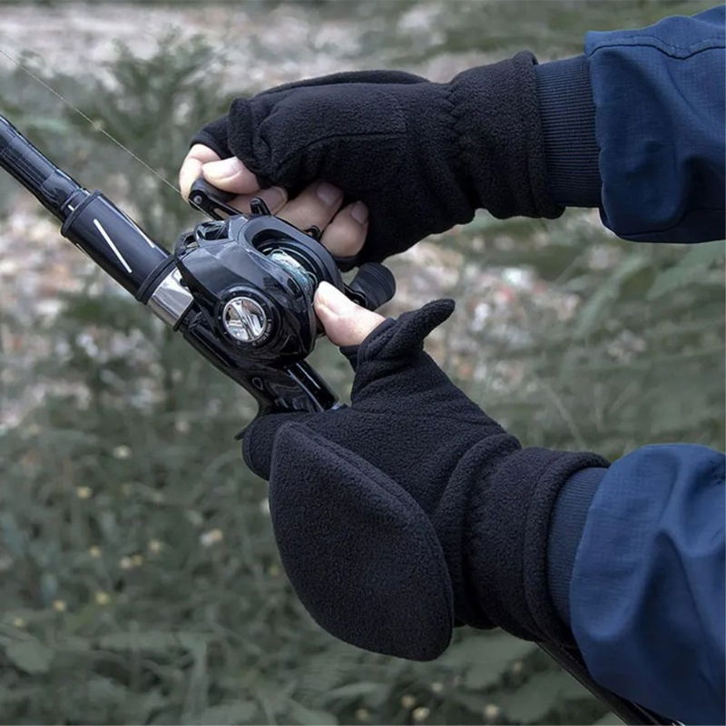 → Varme Polar Fleece 2-i-1 Luffer/Fingervanter | Fri Fragt