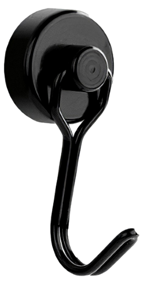 → Magnetisk Krog - 360° Drejbar, Sort, 5kg Bæreevne | Gratis Fragt