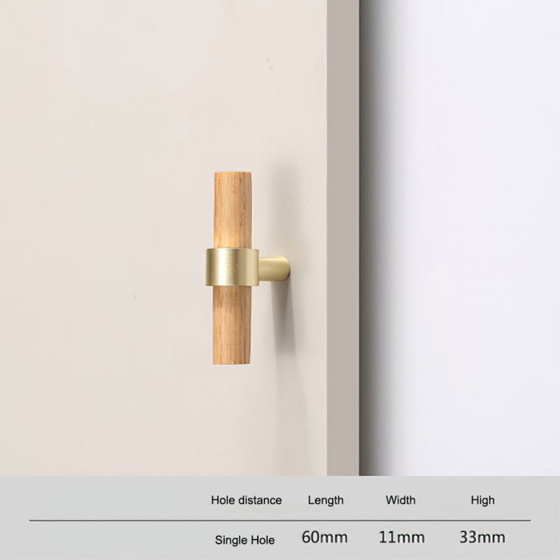 → Elegant T-greb i Træ og Messing | Gratis Fragt