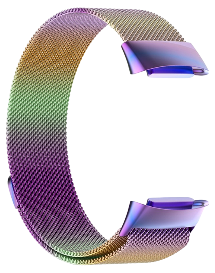 → Multifarvet Mesh Rem til Fitbit Charge 5 / 6 - Gratis Fragt