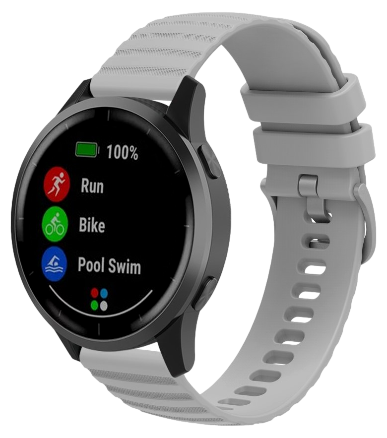→ Grå Sporty Silikone Rem til Garmin Venu - Gratis Fragt → Grå Sporty Silikone Rem til Garmin Venu - Gratis Fragt
