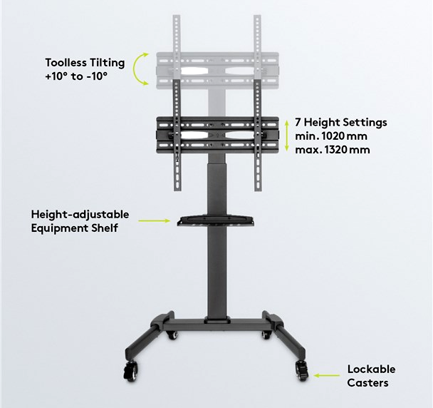 → Universal TV Stander på Hjul 37-70" | Fri Fragt