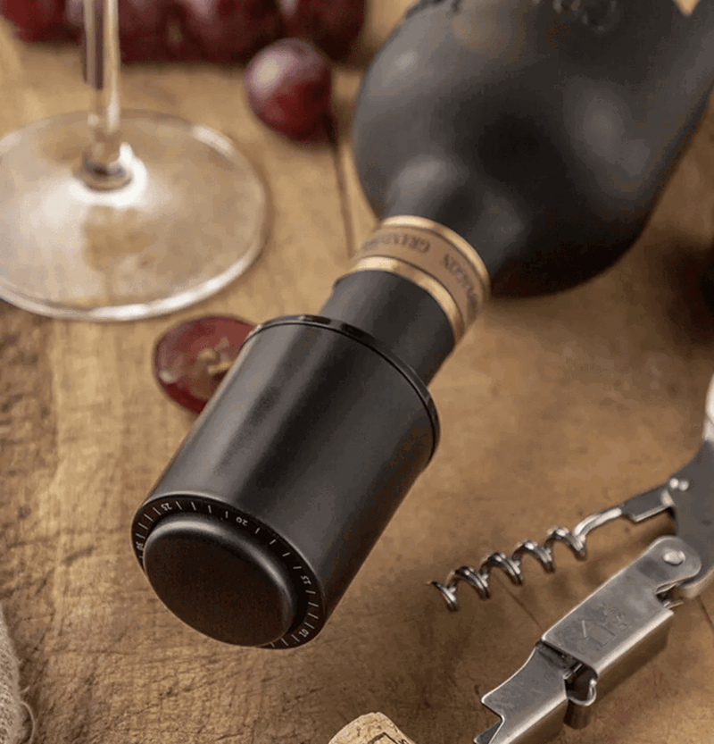 → Vacuum Vinprop med Dato-mærkning | Gratis Fragt